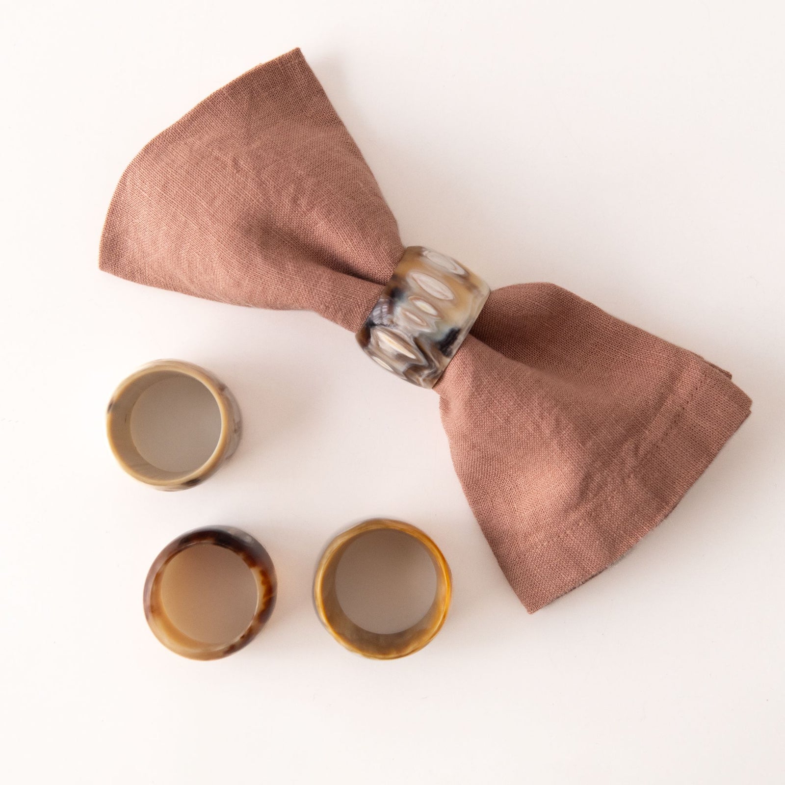 Set of 4 Horn Napkin Rings, from Harkiss Designs