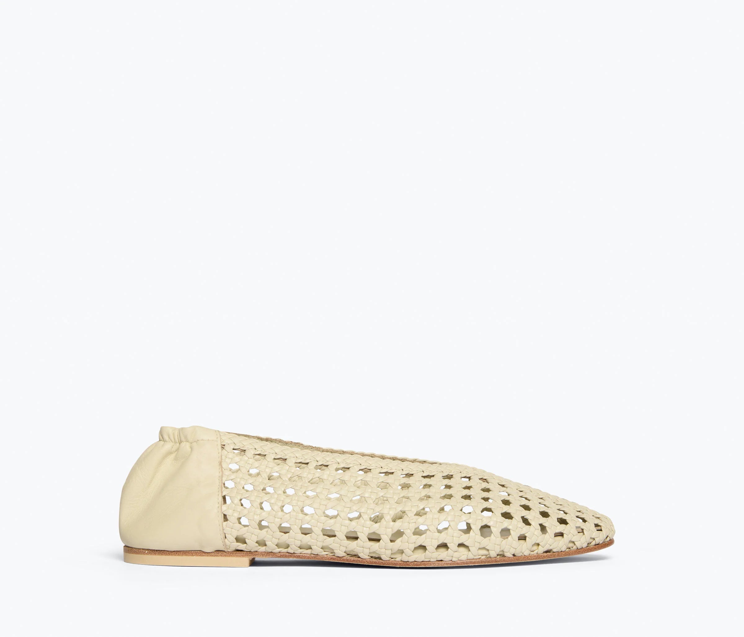 Riley Open Weave Ballet Flat in Vanilla, from Freda Salvador – Clic