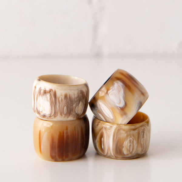 Set of 4 Horn Napkin Rings, from Harkiss Designs